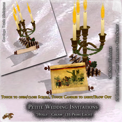 Second Life Marketplace - @CTM@ Petite Wedding Invitations Cream Holly