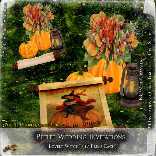 Second Life Marketplace - @CTM@ Petite Wedding Invitations Lovely Witch