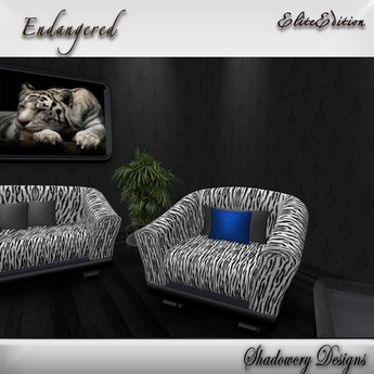 Second Life Marketplace - Living Room Endangered White Tiger Seating Set