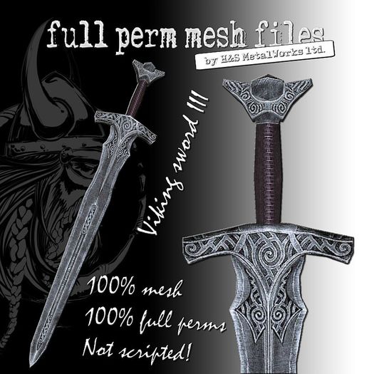 Second Life Marketplace - Viking sword III (ancient, medieval, tribal ...