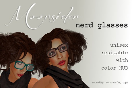 Second Life Marketplace - [Moorsider] - 'nerd glasses' - resize & recolor