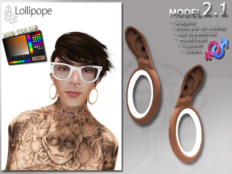 Second Life Marketplace - Stretched ears white