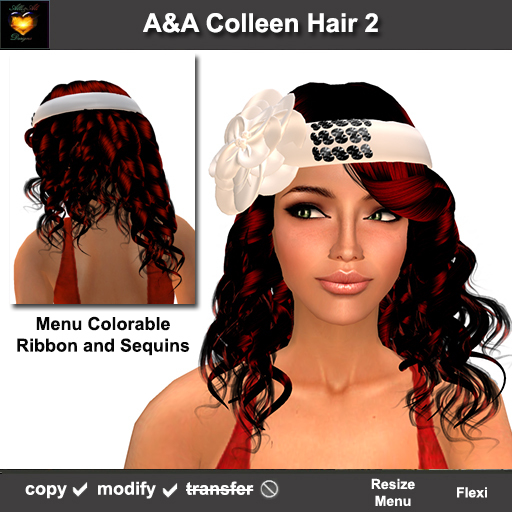 Second Life Marketplace - A&A Colleen Hair Dark Red (Color 2). Curly ...