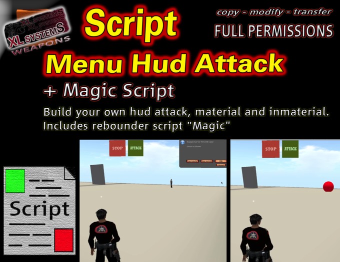 Second Life Marketplace - Menu Hud Attack + Magic script (for menu attack)