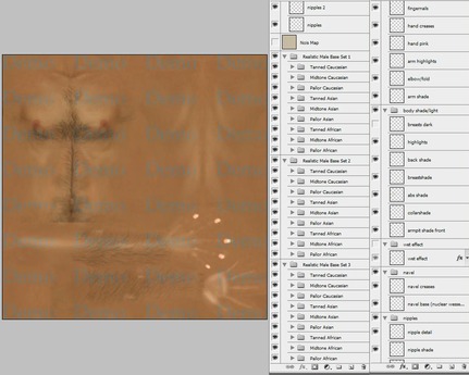 Second Life Marketplace - Realistic Male Skin Template Set 2