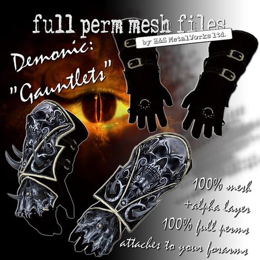 Second Life Marketplace - DEMONIC GAUNTLETS (Bracers, Asgard, Viking ...