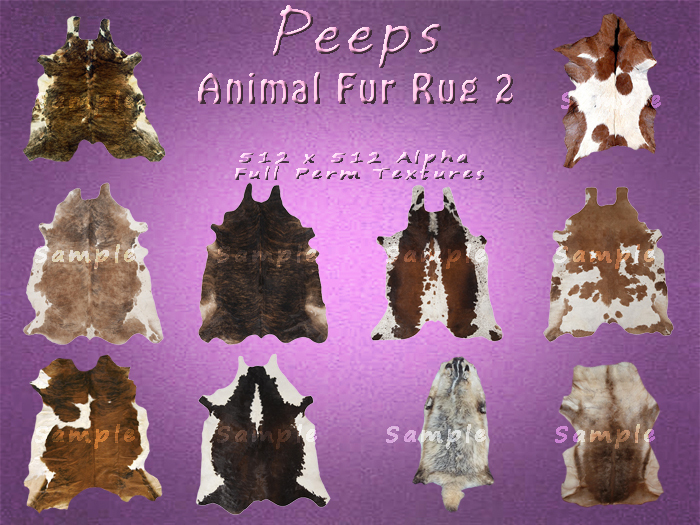 Second Life Marketplace - Peeps Textures Animal Fur Rug 2