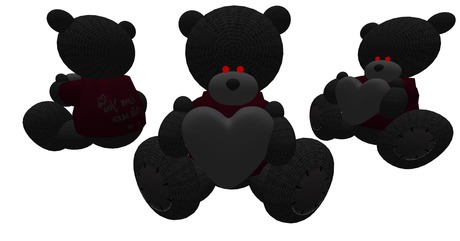 Second Life Marketplace - Valentine teddy bear black - mesh
