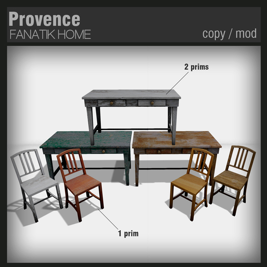 Second Life Marketplace - :FANATIK HOME: Provence mesh Furniture set ...
