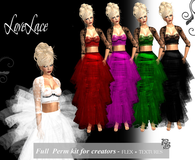 Second Life Marketplace Lovelace Full Perm Dress 9739