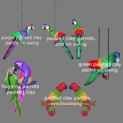 Second Life Marketplace - Mexican painted clay parrots - texture pack