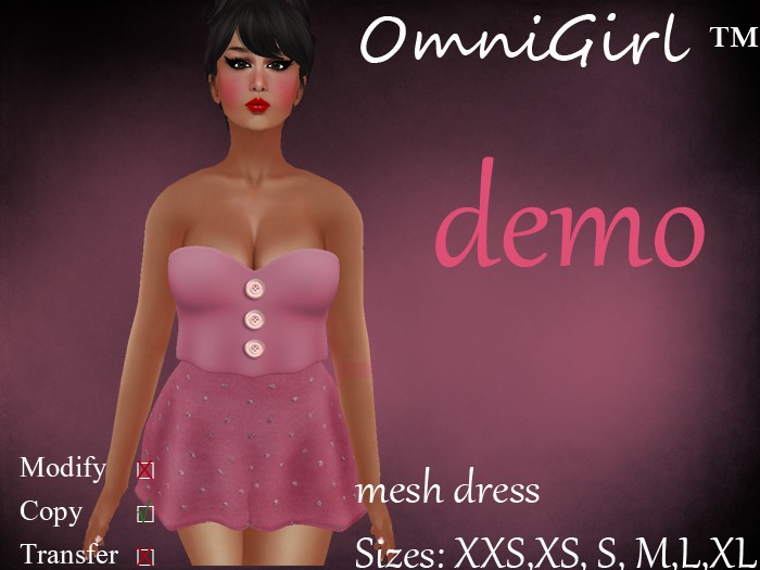 Second Life Marketplace - Pink mesh dress 2 DEMO [OmniGirl]