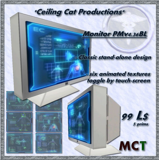 Second Life Marketplace - *CCP* Monitor Series 4, blue medical display