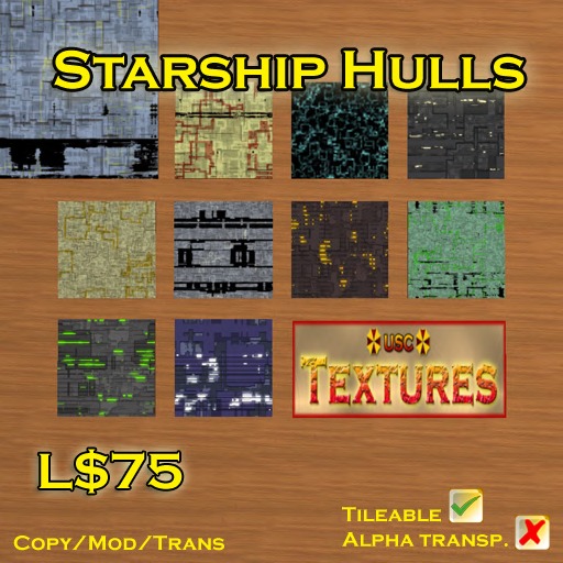 Second Life Marketplace - USC Textures - Spaceship Hulls 1