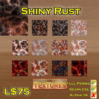 Second Life Marketplace - USC Textures - Shiny Rust