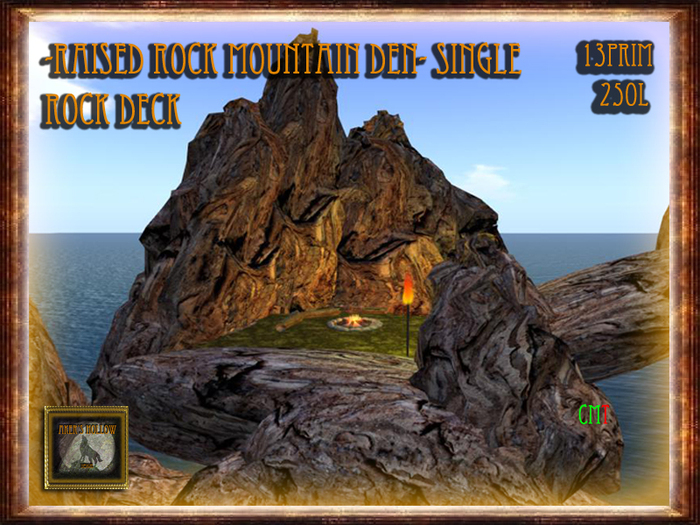 Second Life Marketplace - Raised Rock Mountain Den- Single Rock Deck