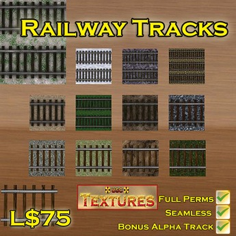 Second Life Marketplace - USC Textures - Railway Tracks