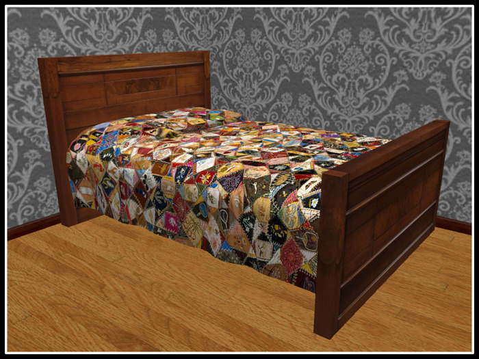 Second Life Marketplace - RE Old Wood Single Bed - Vintage Bedroom ...