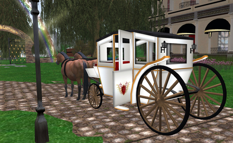 Second Life Marketplace - G&T Drivable Period Carriage White with poses ...