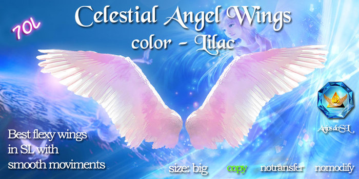 Second Life Marketplace - Celestial Angel Wings - Lilac color