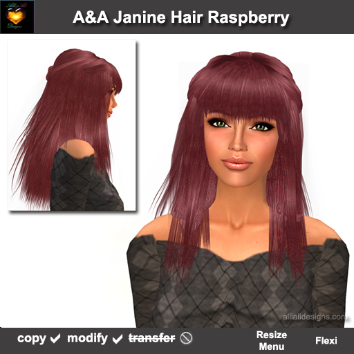 Second Life Marketplace - A&A Janine Hair Raspberry. Long straight ...