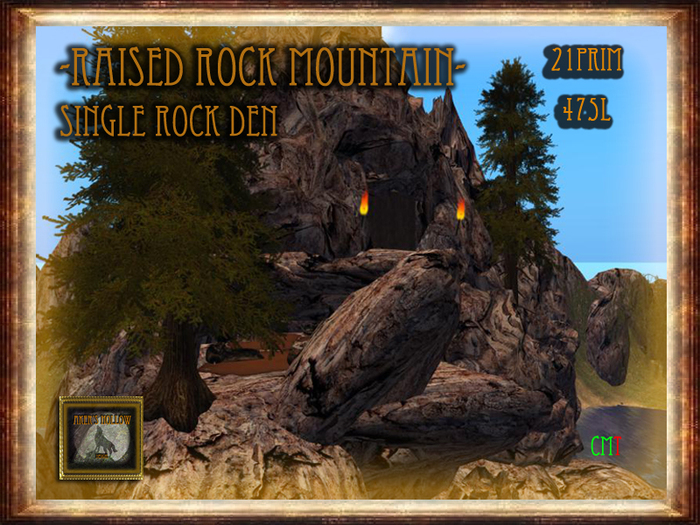 Second Life Marketplace - -Raised Rock Mountain- Single Rock Den
