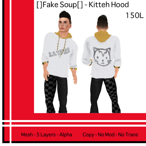 Second Life Marketplace - []Fake Soup[] - Kitteh Hoods