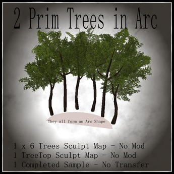 Second Life Marketplace - 2 Prim Trees in Arc - BOXED