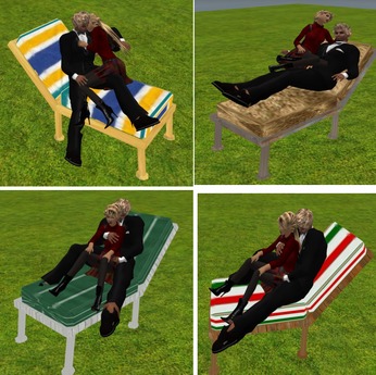 Second Life Marketplace - Couples Cuddle Beach or pool Louger with 4 ...