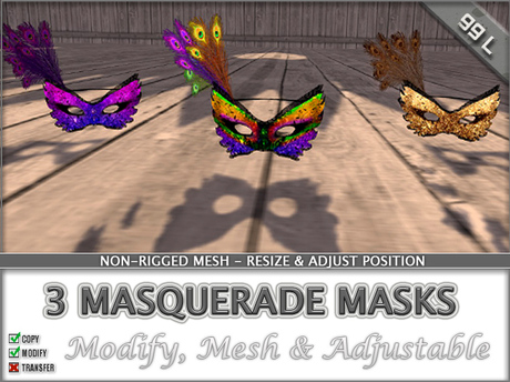 Second Life Marketplace - Seduction Mask :: 3 colors :: mod