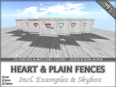 Second Life Marketplace - Full Perm 20 Romantic Fences with Examples