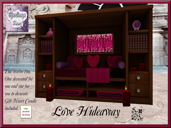 Second Life Marketplace - Love Hideaway Cuddle Lounge Bed ...Valentine ...