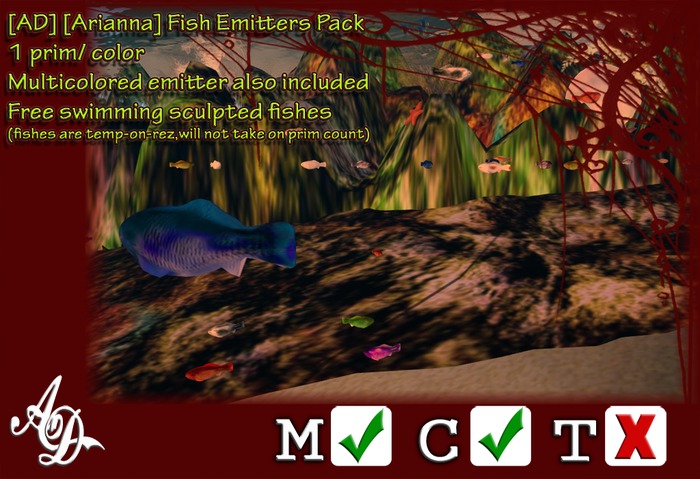 Second Life Marketplace - [AD] [Arianna] Fish Emitters Pack