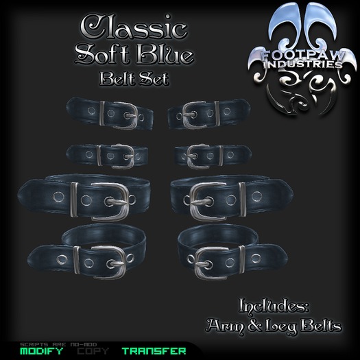 Second Life Marketplace - [FPI] Classic Belts Soft Blue - Upper Arm ...