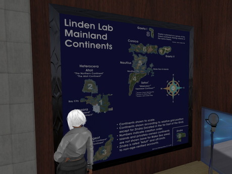 Second Life Marketplace - Mainland Continents Map Framed + Fullbright ...