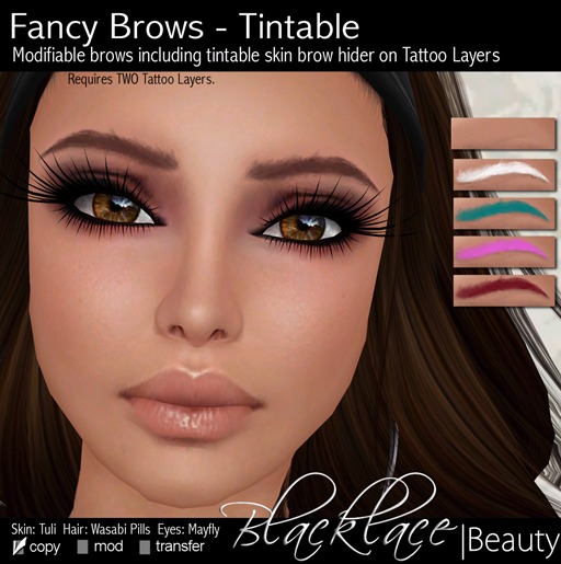 Second Life Marketplace - ~Blacklace Beauty~ Fancy Brows - Tintable