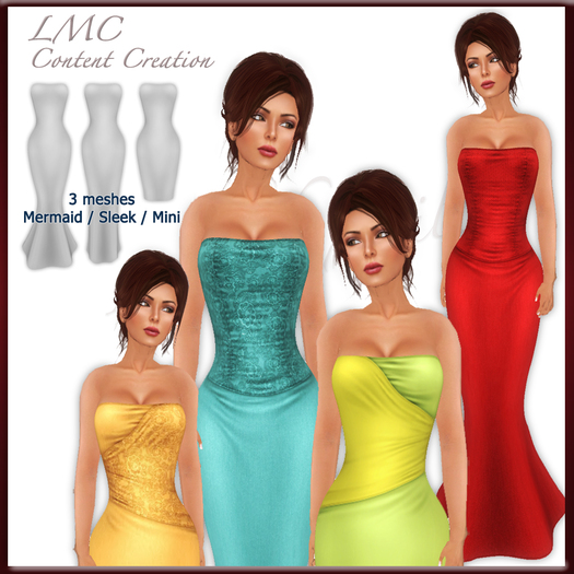 Second Life Marketplace - DEMO - LMC Mesh Templates - Formal Gown X - 3 ...