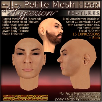 Second Life Marketplace - ~JJ~ Petite Male Head ~Hyperion~