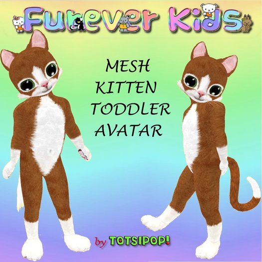 Second Life Marketplace - Furever Kids Furry Mesh Kitten Toddler Avatar ...