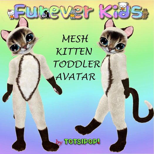 Second Life Marketplace - Furever Kids Furry Mesh Kitten Toddler Avatar ...