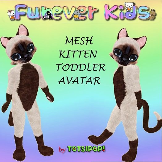 Second Life Marketplace - Furever Kids Furry Mesh Kitten Toddler Avatar ...