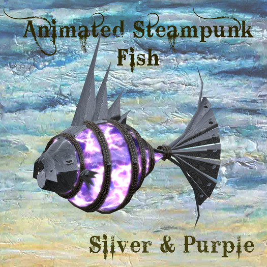 Second Life Marketplace - Silver & Purple Steampunk Fish by Fuschia ...