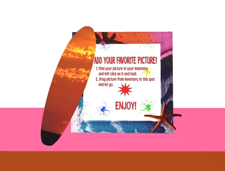 Second Life Marketplace - Pinkie's Surfboard Picture Frame