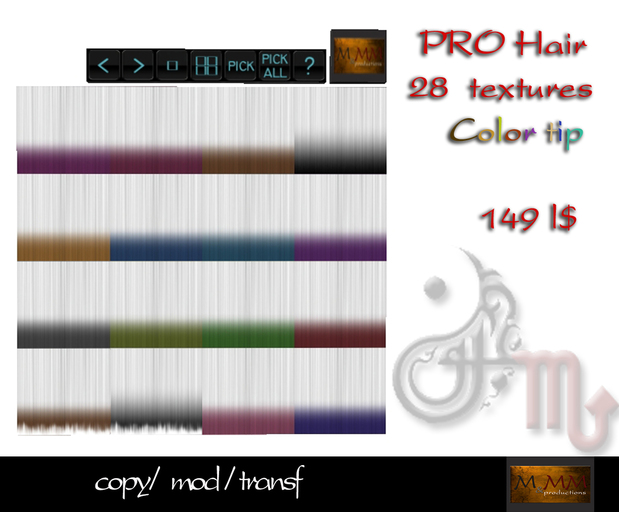 Second Life Marketplace - PRO Hair Textures - Color Tip - organizer vendor