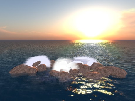 Second Life Marketplace - 25m Sea Rocks waves foam In-Off sim Change ...