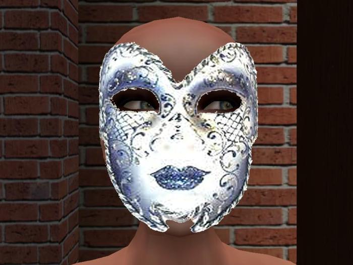 Second Life Marketplace - Silver & Blue Glittery Full Mask