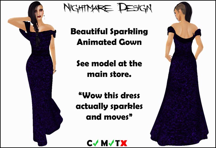 Second Life Marketplace - Sparkling Animated Gown Purple Glitter