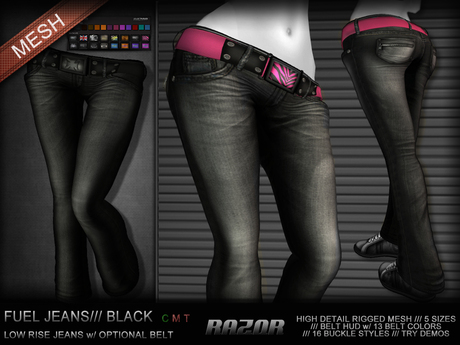 Second Life Marketplace - =Razorblade Jacket= Fuel Low Rise Jeans ...