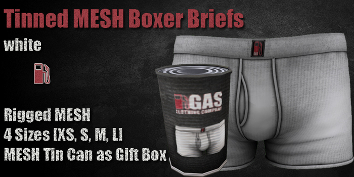 Second Life Marketplace - GAS [Tinned MESH Boxer Briefs white]