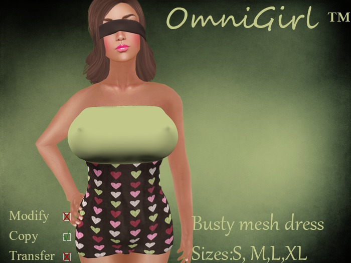 Second Life Marketplace - Busty green mesh dress [Omnigirl]